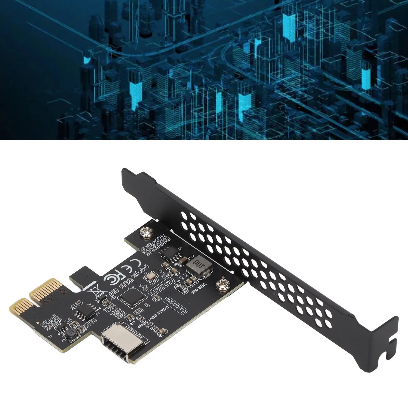 PCI E USB3.2 bővítőkártya, kerámia kondenzátorok, dupla védelem, gyors ...