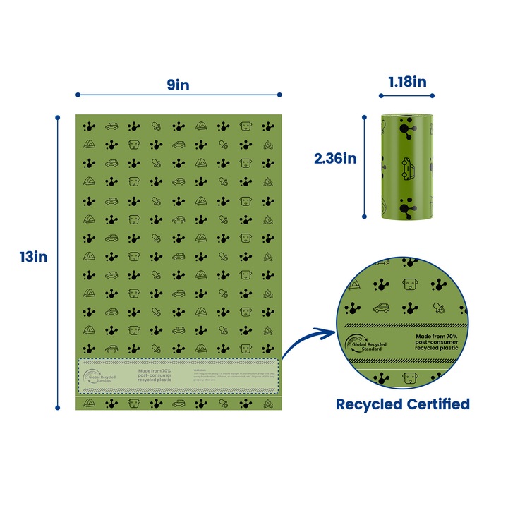 PawView® Pungi pentru Deseuri Animale, Set 120 Bucati, Ecologice ...