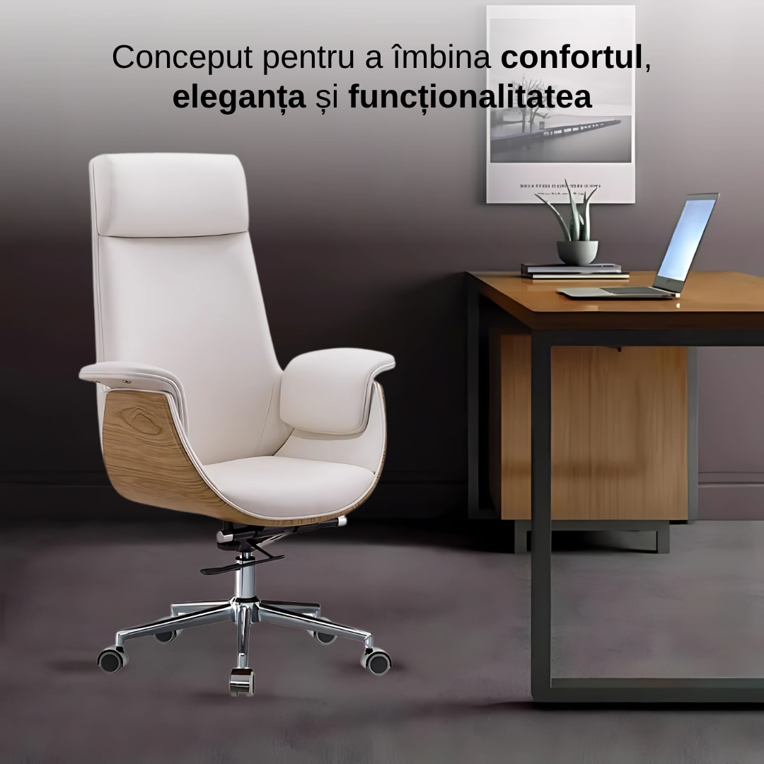 Scaun birou, directorial, material piele PU HD, suport ergonomic pentru ...