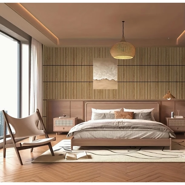 Set 5 panouri decorative autoadezive, aspect lemn vertical, 30x60cm ...