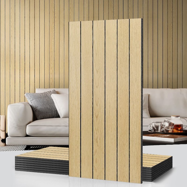 Set 5 panouri decorative autoadezive, aspect lemn vertical, 30x60cm ...