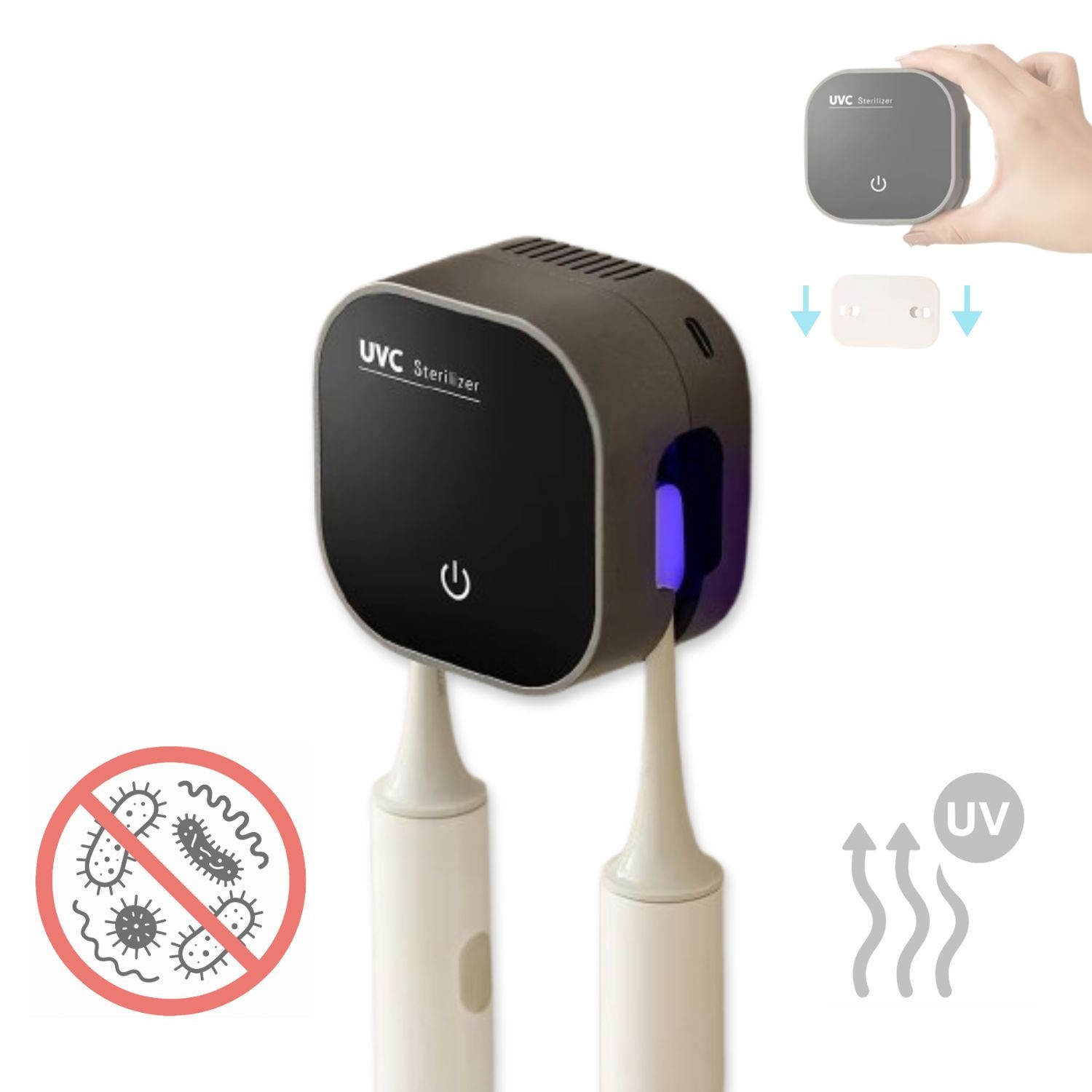 Sterilizator UV Portabil Smart TREA® pentru Periute de Dinti, Uscare cu ...