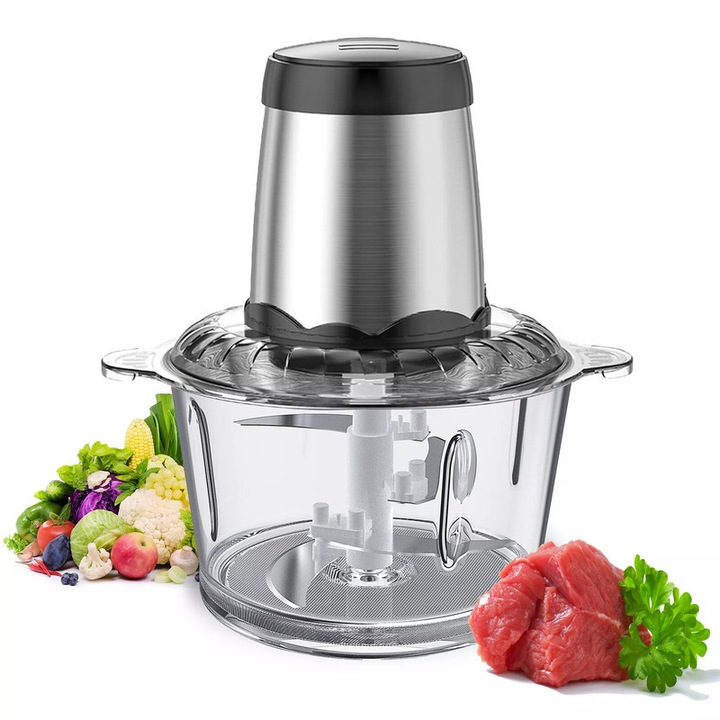 Tocator electric, Capacitate mare, usor de curatat, 2L, Vas din Sticla ...