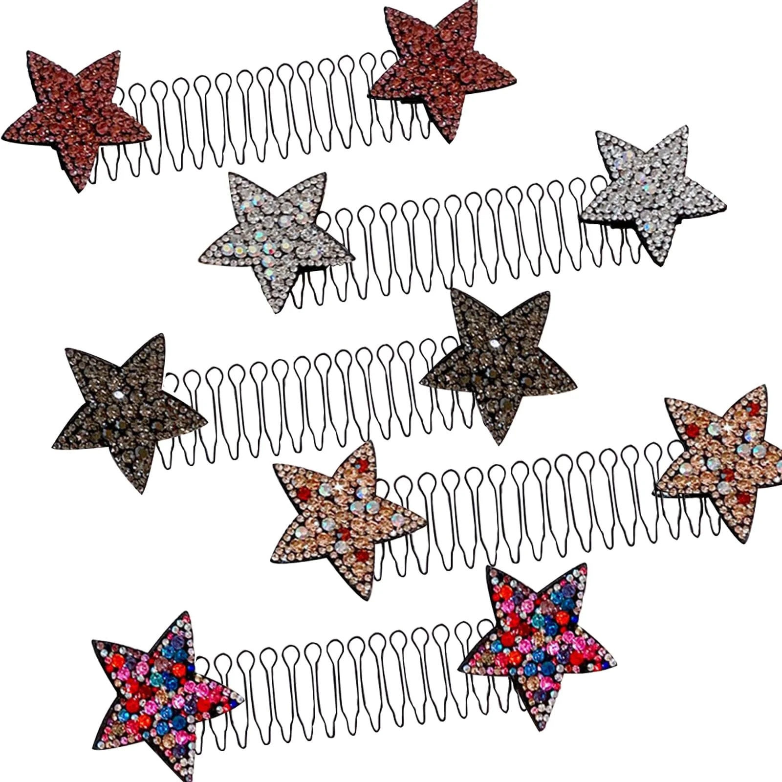 Set 5 Clips de Par Invizibile, Design Stea, Colorat, 10cm - eMAG.ro