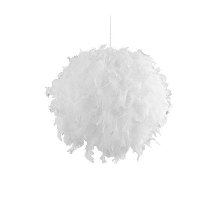 Abajur suspendat din pene albe, 30x30cm, modern, elegant, pentru lampi ...