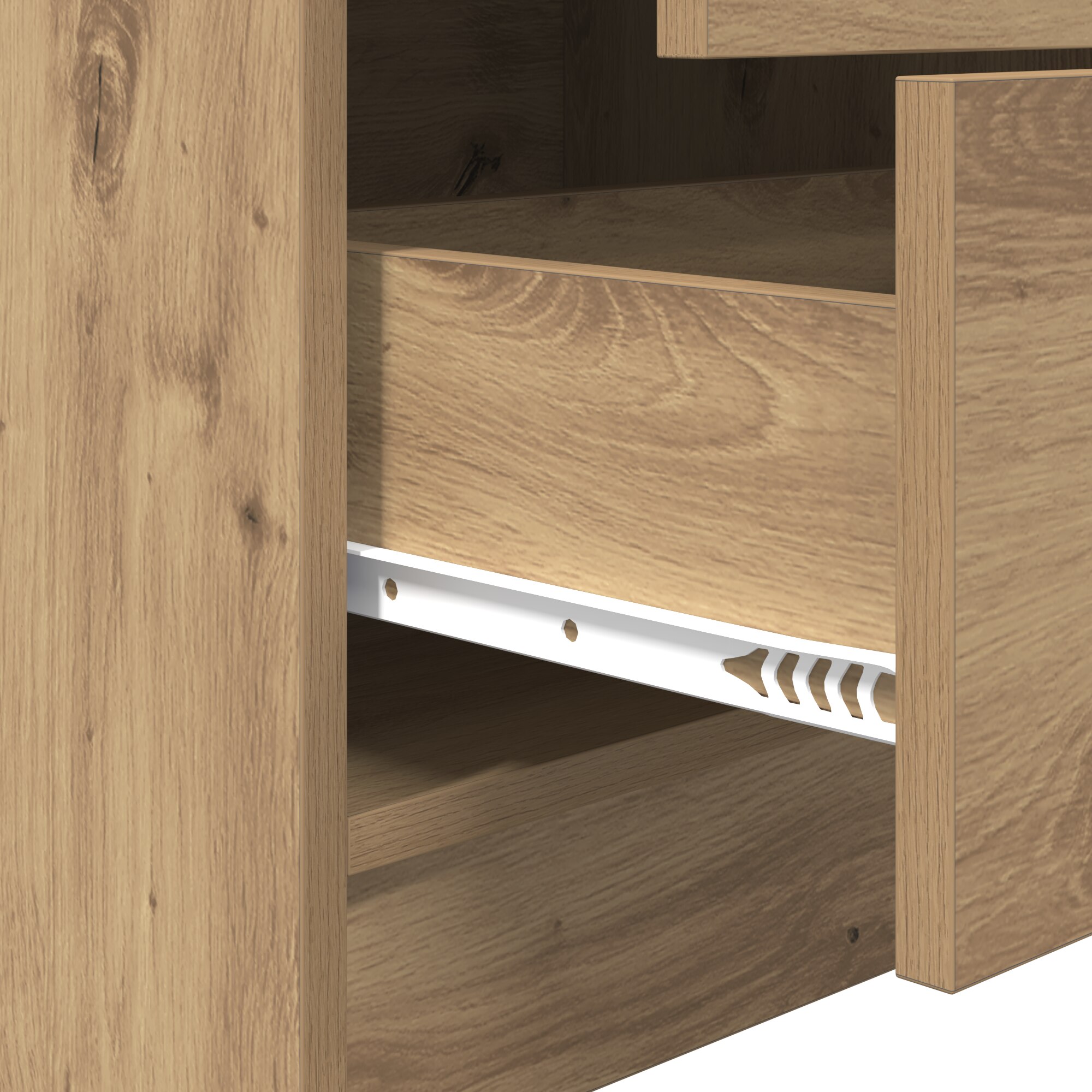 Birou cu spatiu de depozitare vidaXL, design compact, culoare stejar ...