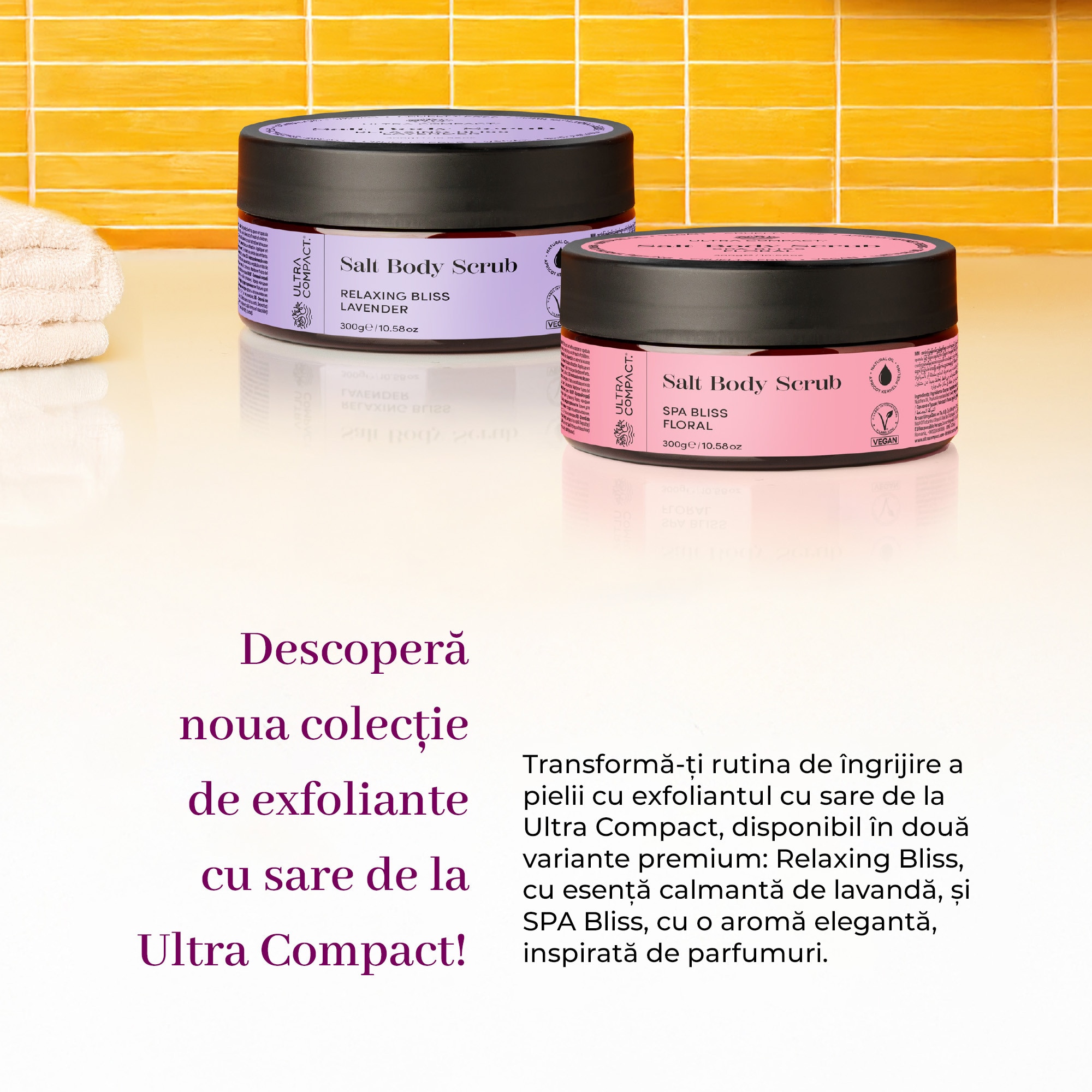 Scrub de Corp cu Sare si Lavanda – RELAXING BLISS, Ultra Compact, 300 g ...