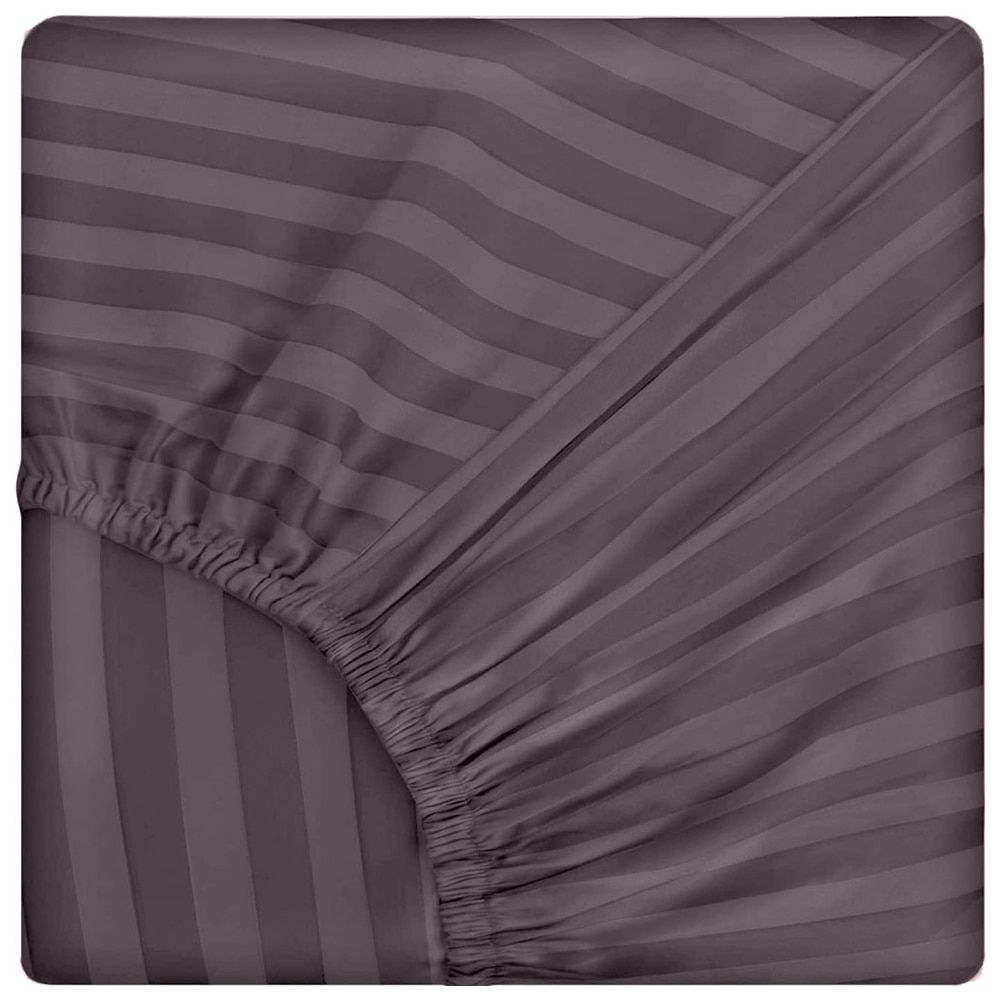 Cearsaf de pat cu elastic din damasc, densitate 130 g/mp, Kahverengi ...