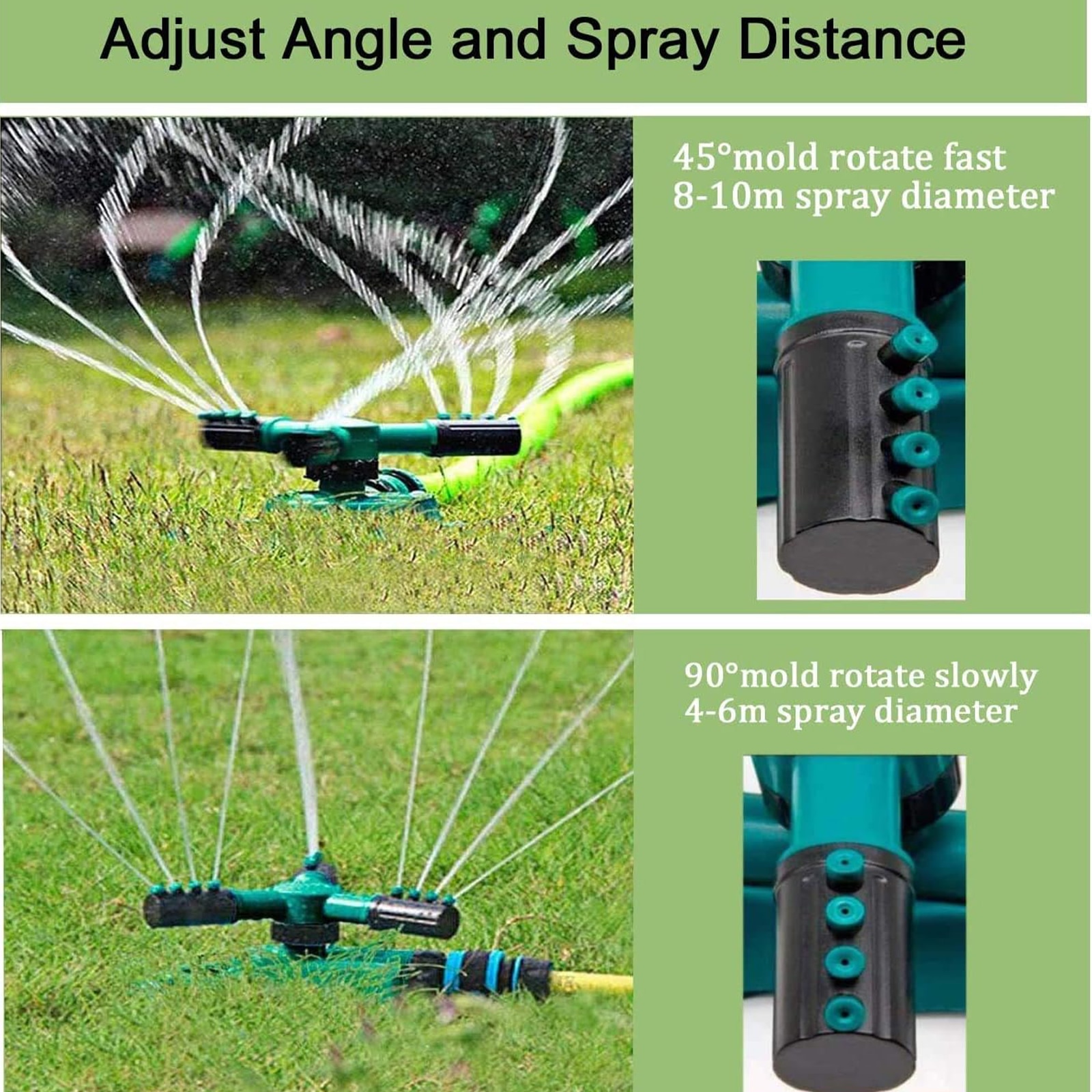 Aspersor rotativ pentru gradina, TREXORA, 3 brate, 12 duze, rotatie 360 ...