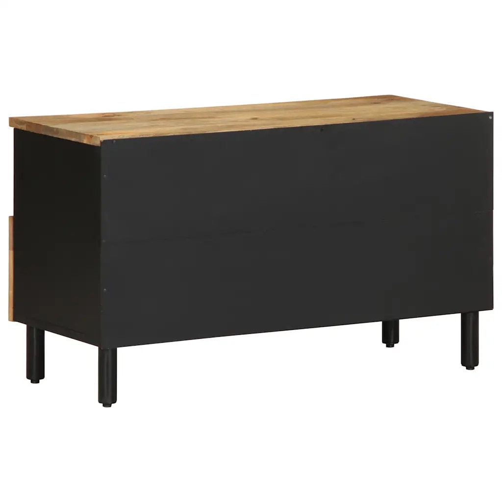 Comoda TV, vidaXL, 80x33,5x46 cm, lemn masiv mango, neagra - eMAG.ro