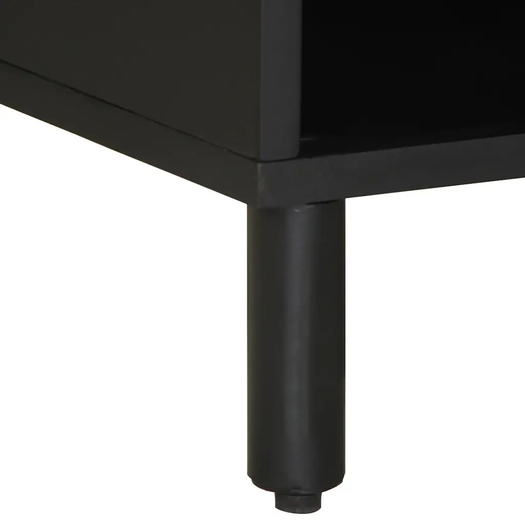 Comoda TV, vidaXL, 80x33,5x46 cm, lemn masiv mango, neagra - eMAG.ro