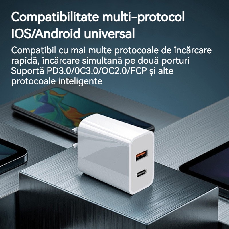 Incarcator telefon mobil, adaptor de alimentare, Fudisenn, PD20W, cap ...