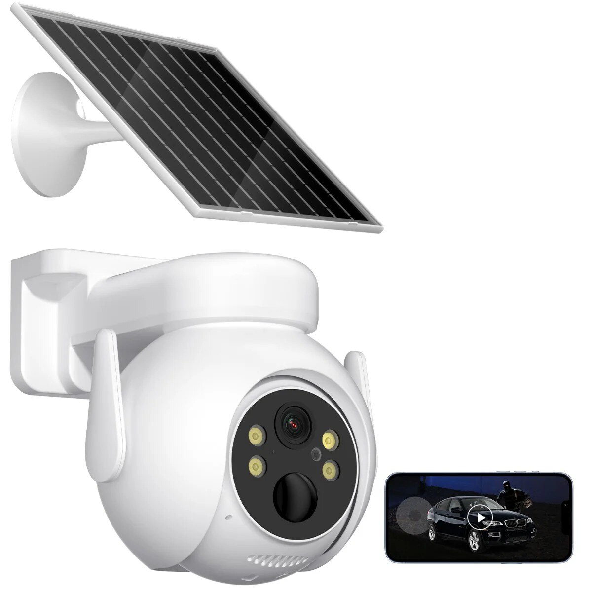 Camera Video de supraveghere 2.3 k HD, exterior, cu Panou Solar, 300W ...