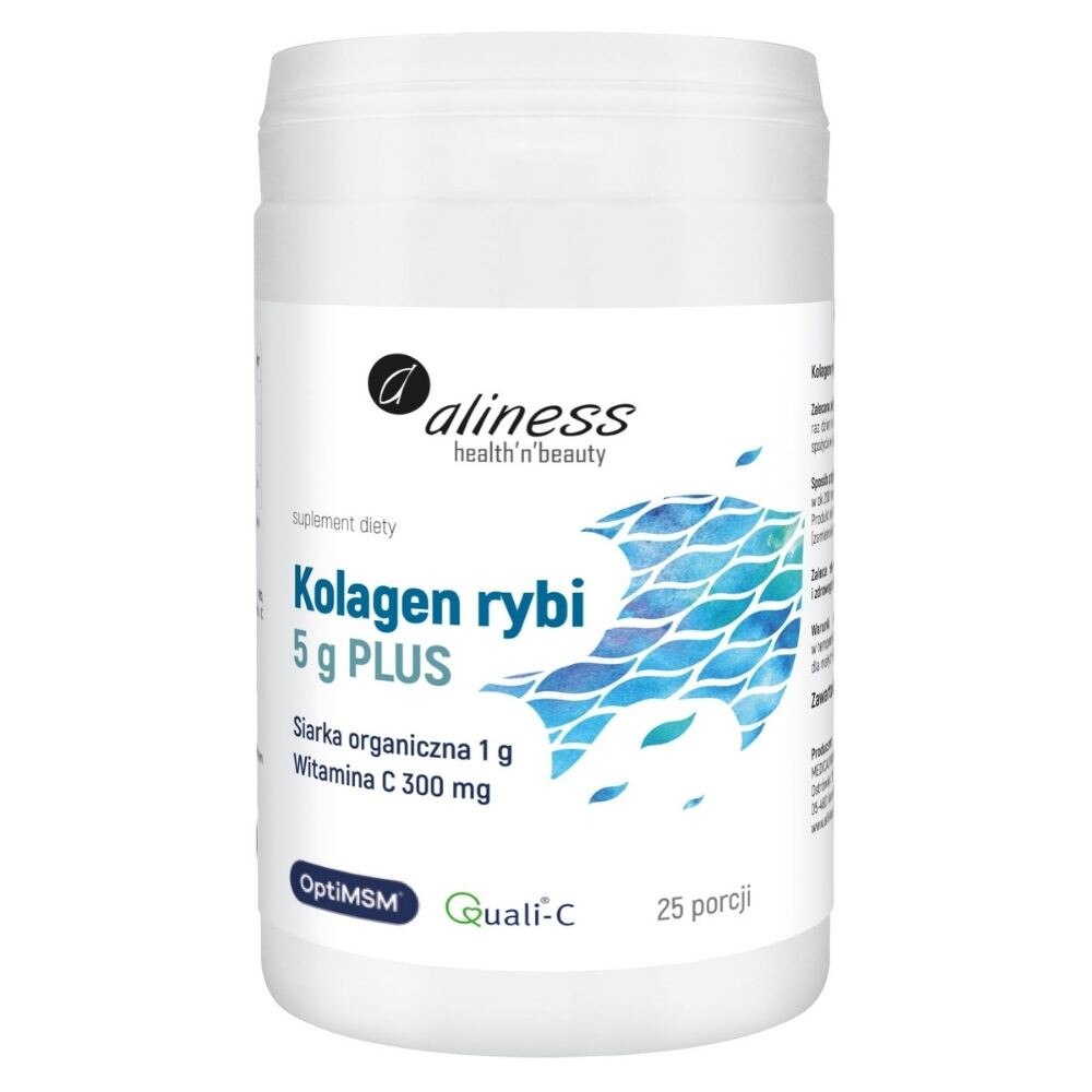 Aliness Colagen din peste 5 g PLUS sulf OptiMSM, vitamina C, 25 portii ...