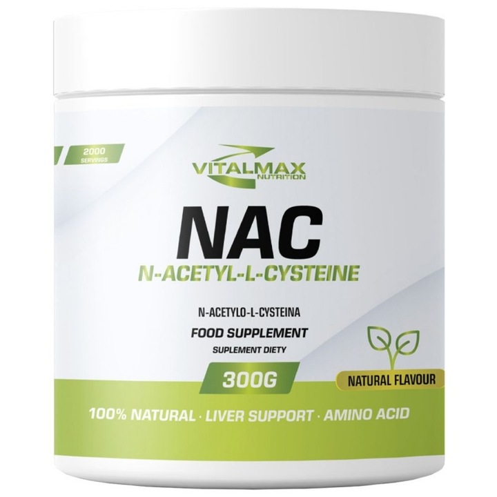 Хранителна добавка NAC Vitalmax, N-Ацетил-L-Цистеин, Прах, 300 гр - eMAG.bg
