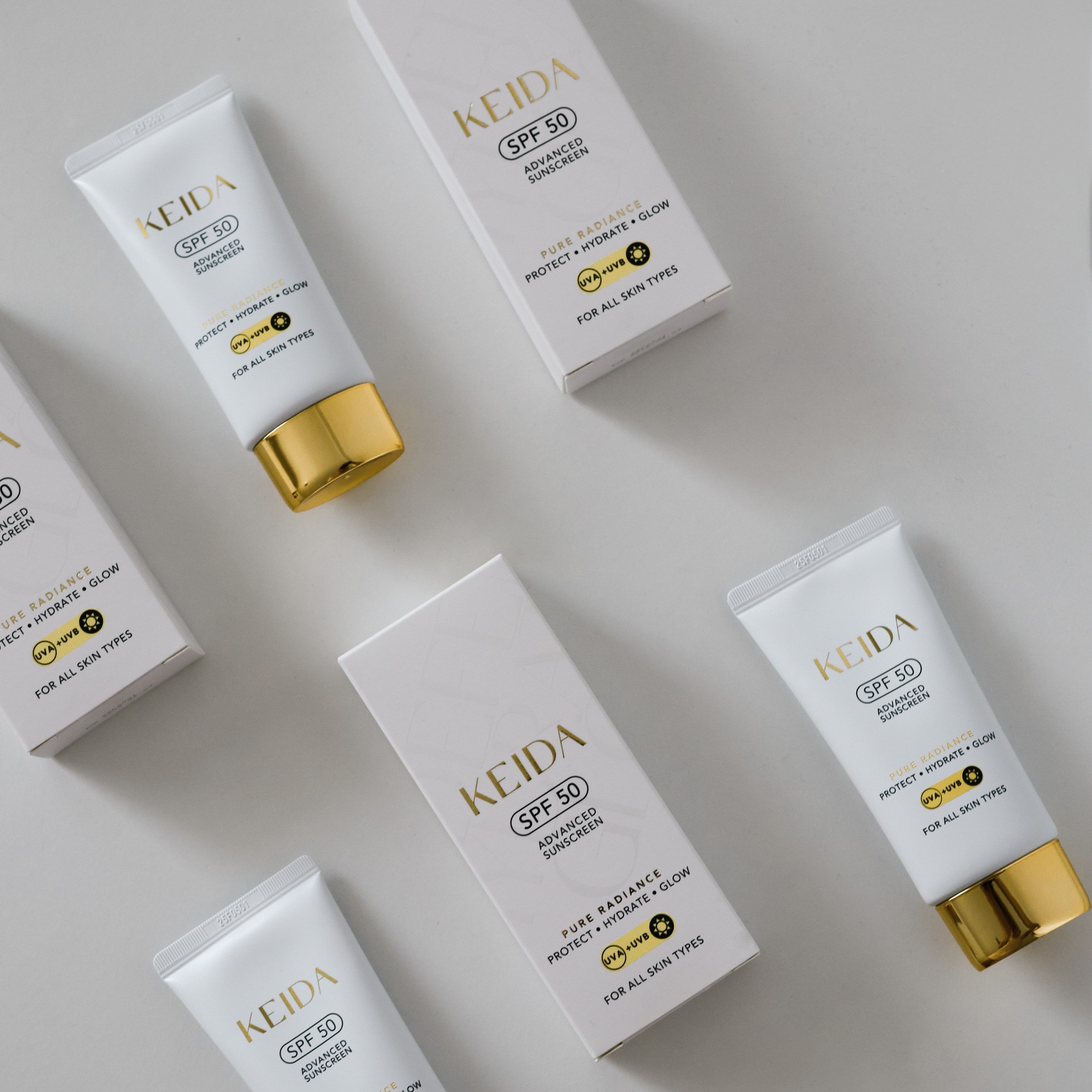 Crema de fata Keida cu Protectie Solara SPF50 PA++++, niacinamide si ...