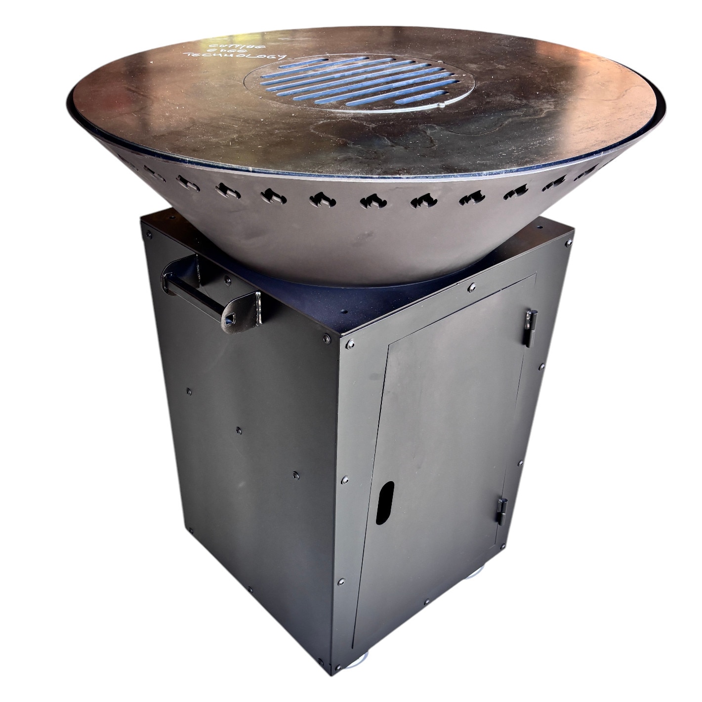 Gratar de gradina Rotund 4 in 1 diametru 75 cm firepit Flacari cu Plita ...