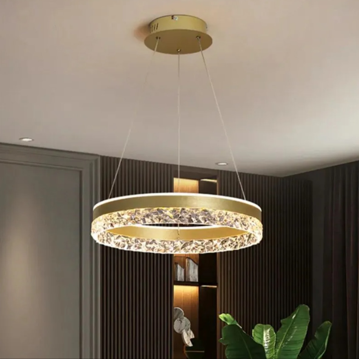 Lustra LED Tip Pendul Cu Telecomanda, 3 Tipuri De Lumina, Inaltime ...