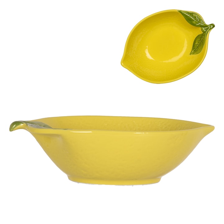 Bol ceramica galbena verde Lamaie 18x12x5 cm, 225 ml - eMAG.ro