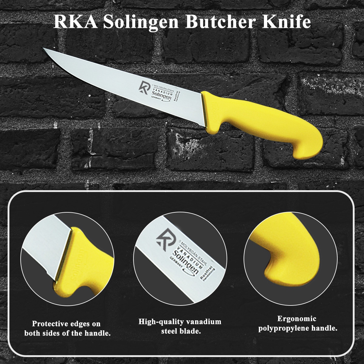 RKA Set 3 cutite de macelar Solingen, Cutit de carne de 20 cm si 18 cm ...
