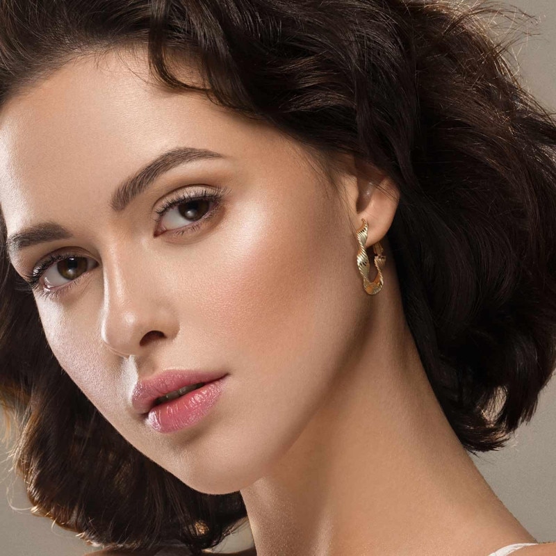 Cercei aur dama 14K rasuciti cercei aur rotunzi statement, design unic ...