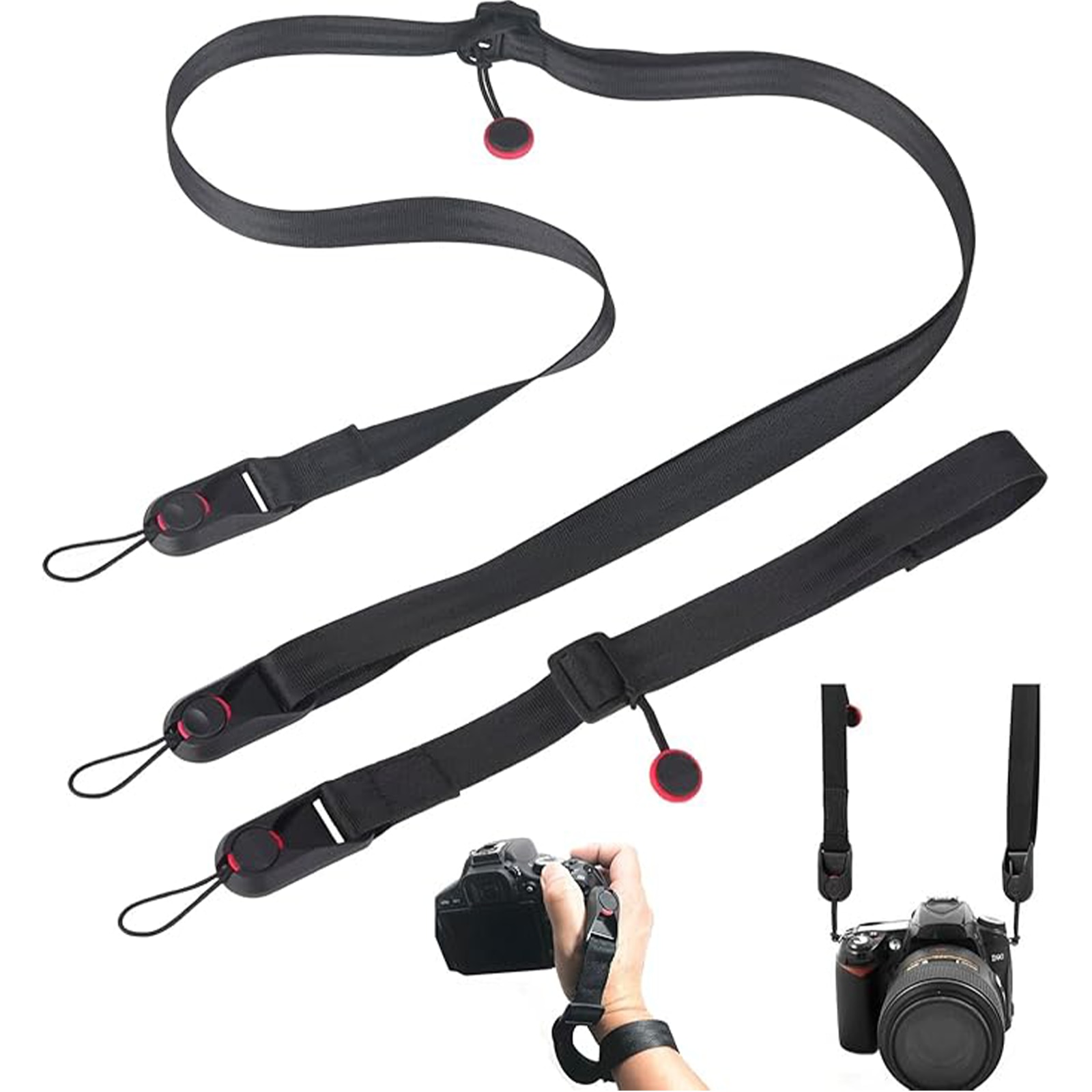 Set curele camera TREXORA, curea umar + curea incheietura, design anti ...