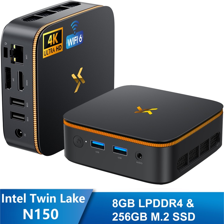 Мини компютър Huidun H50, Intel Twin Lake N150, 8GB/12GB/16GB, 256GB ...