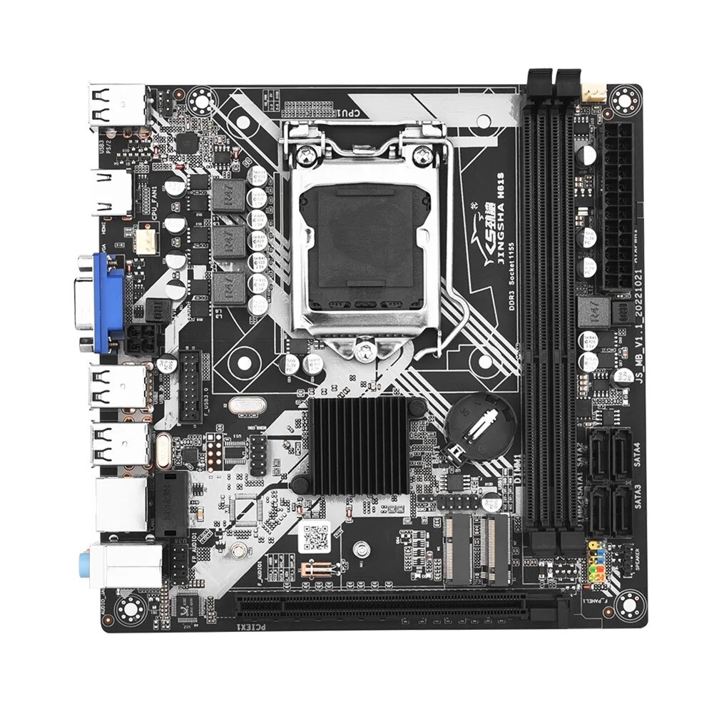 H61S mini-ITX alaplap 2*DDR3 16GB LGA 1155, támogatja az M.2 NVMe, VGA ...
