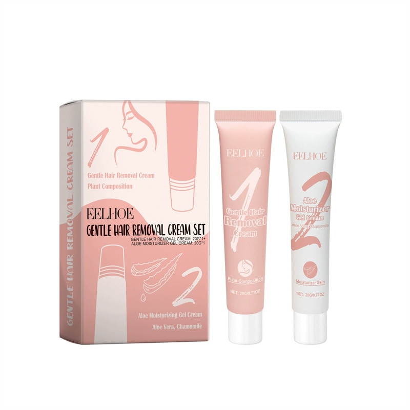 Kit de crema pentru indepartarea parului facial, hidratanta cu aloe ...