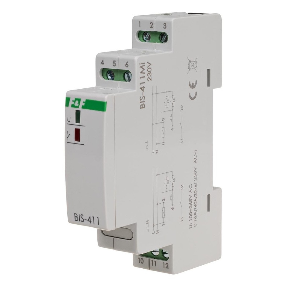 Releu bistabil cu memorie, montare pe sina DIN, 230V, cu releu de ...