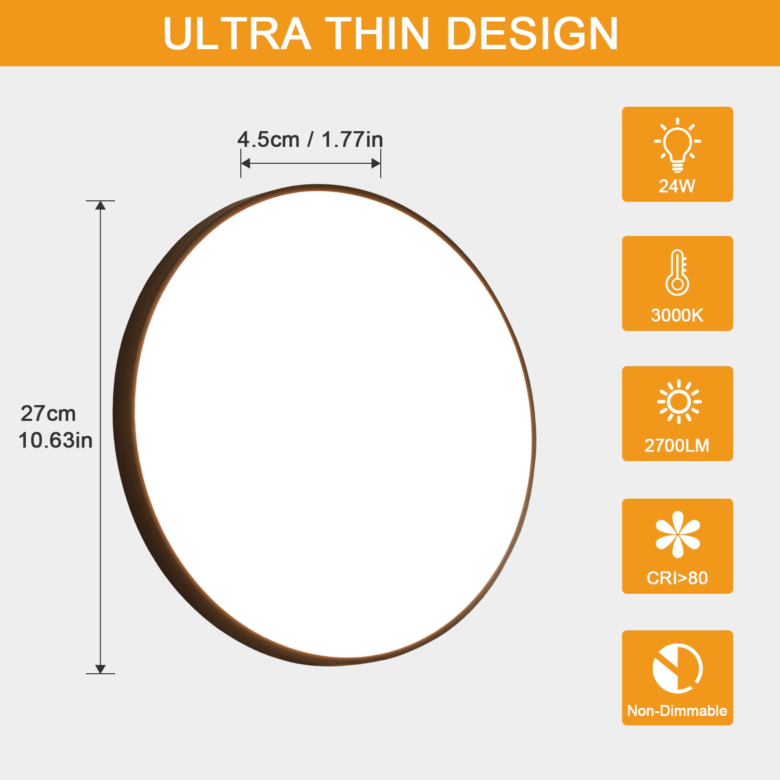 Plafoniera Rotunda Cu Led, Toolight, 24w, 3000k, Calda, Negru ...