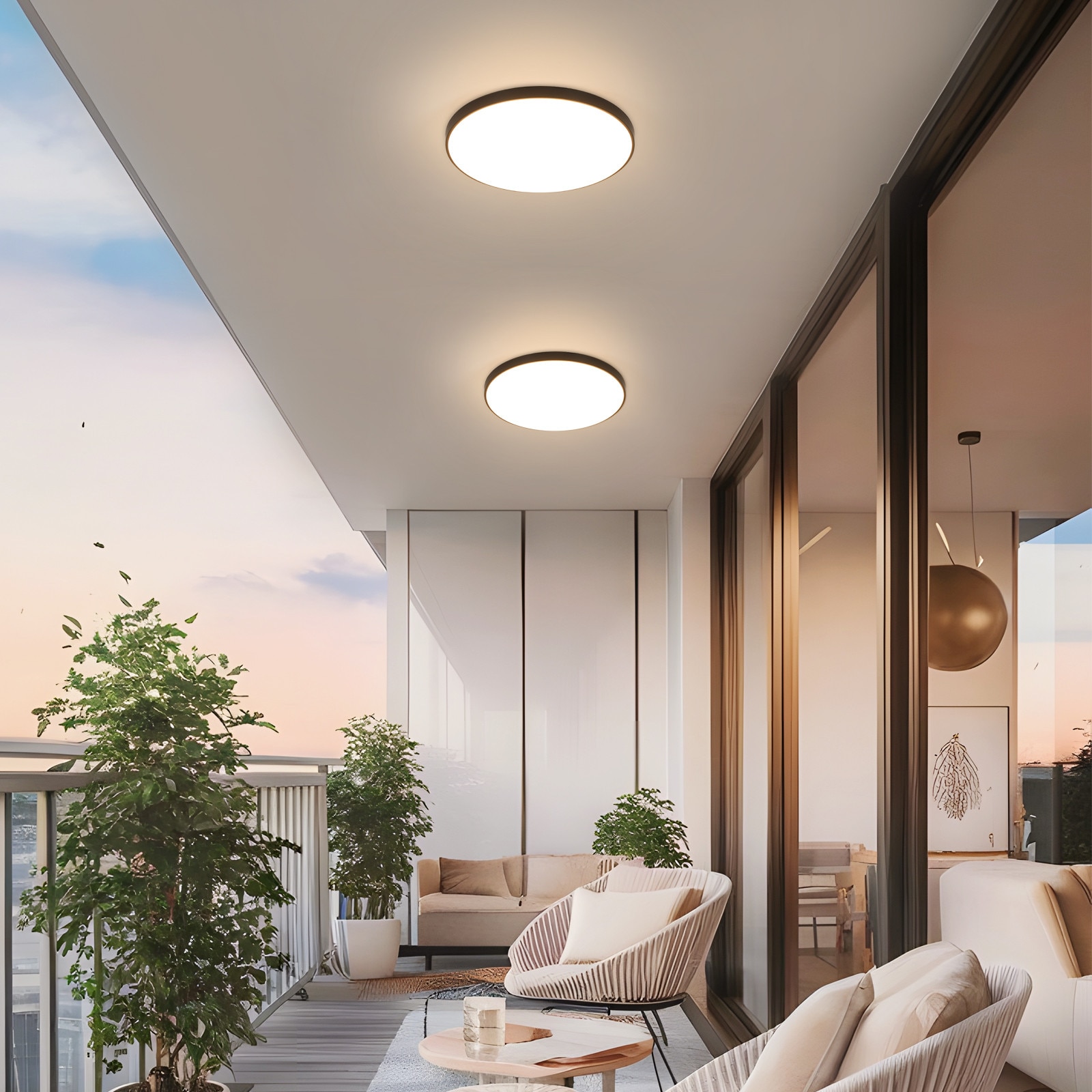 Plafoniera Rotunda Cu Led, Toolight, 24w, 3000k, Calda, Negru ...