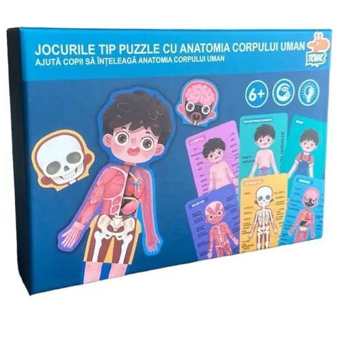 Oktató fa kirakó, emberi test románul, kisfiú, SALLMA® - eMAG.hu