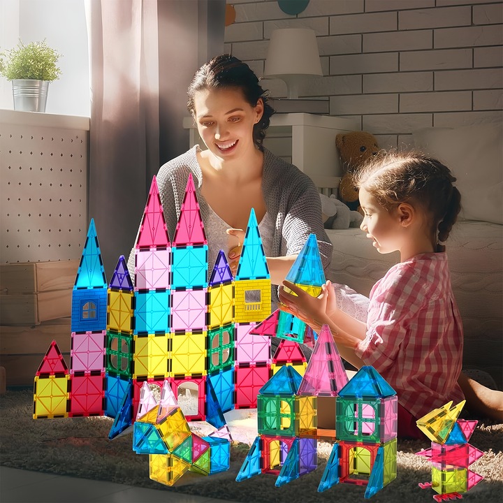 Set de constructie cu placi magnetice, Wacorresi®, set de Constructie ...