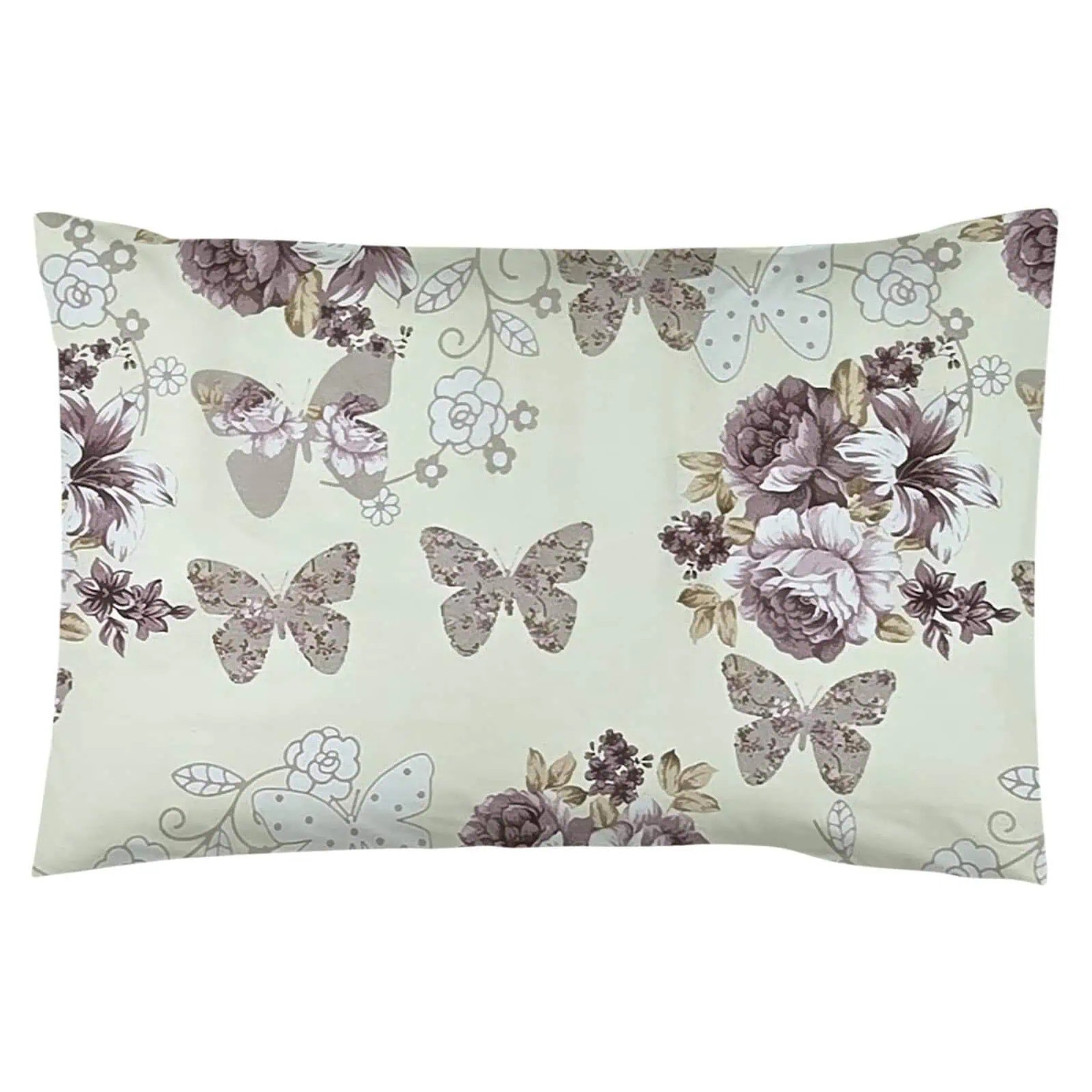 Fata de Perna 50x70, 100% bumbac standard, model floral mov cu flori ...