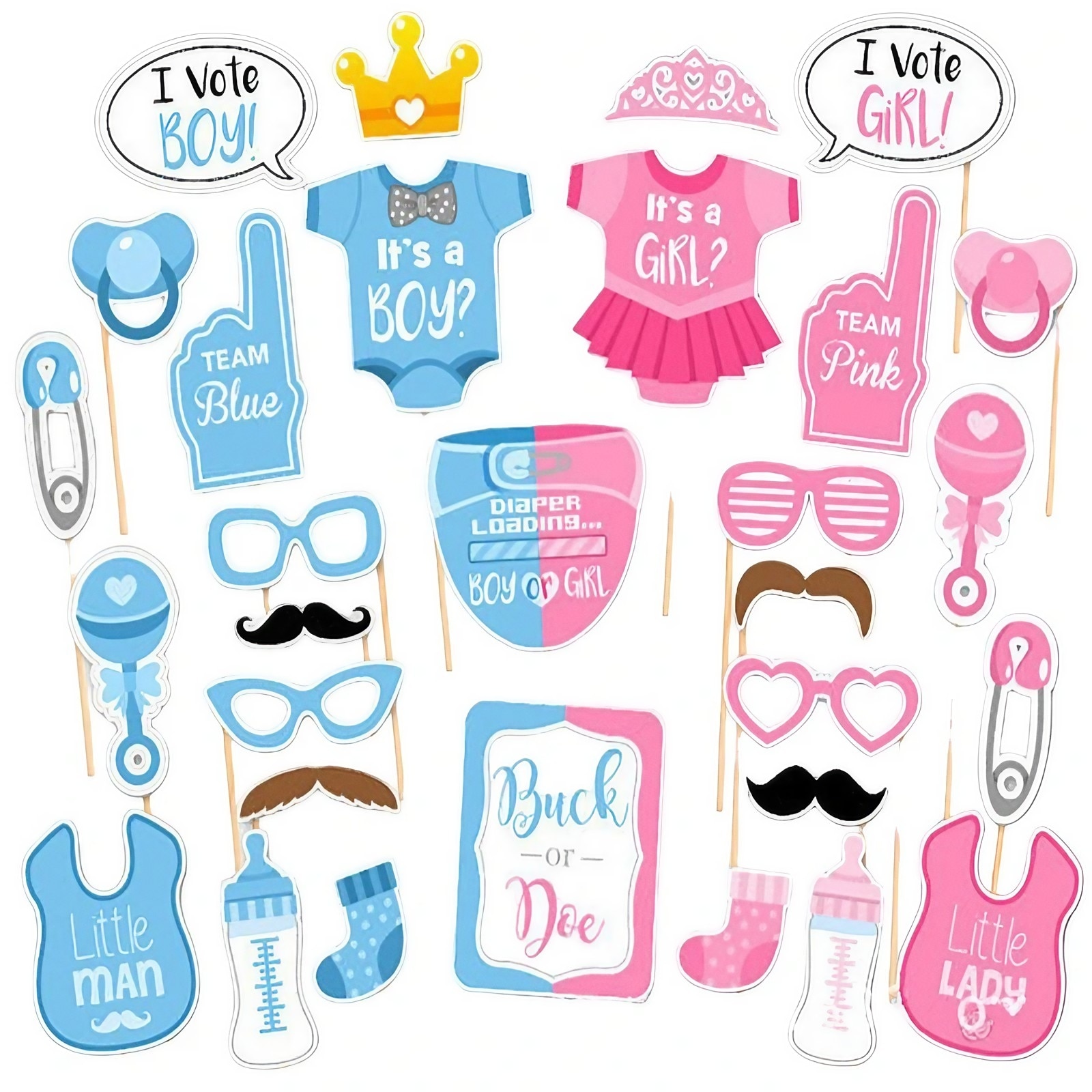 Set 30 de Accesorii pentru Petrecere, Props pentru Coltul de Poze ...