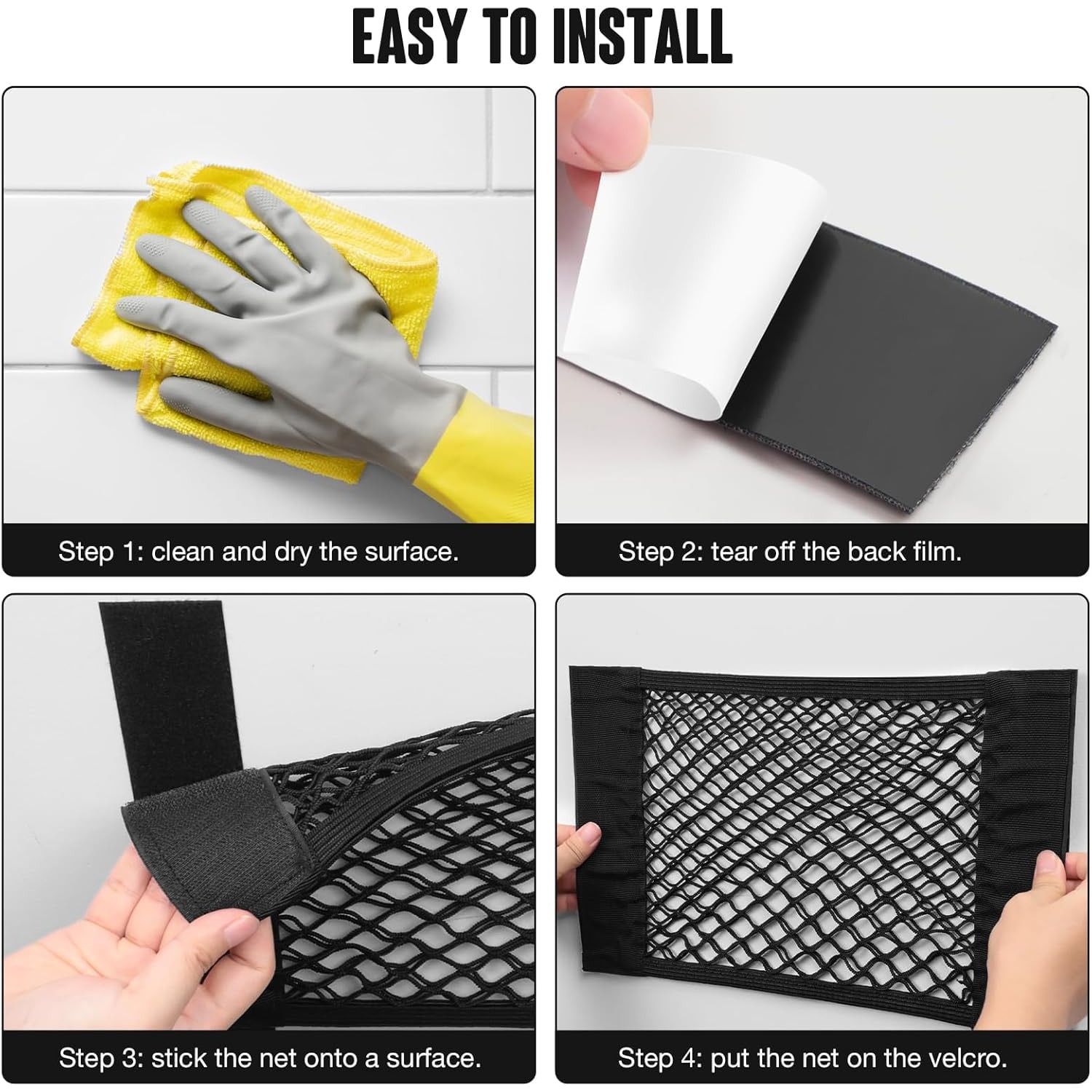 Set 2 Plasa elastica, organizator portbagaj tip buzunar, 60x25cm, Vine ...