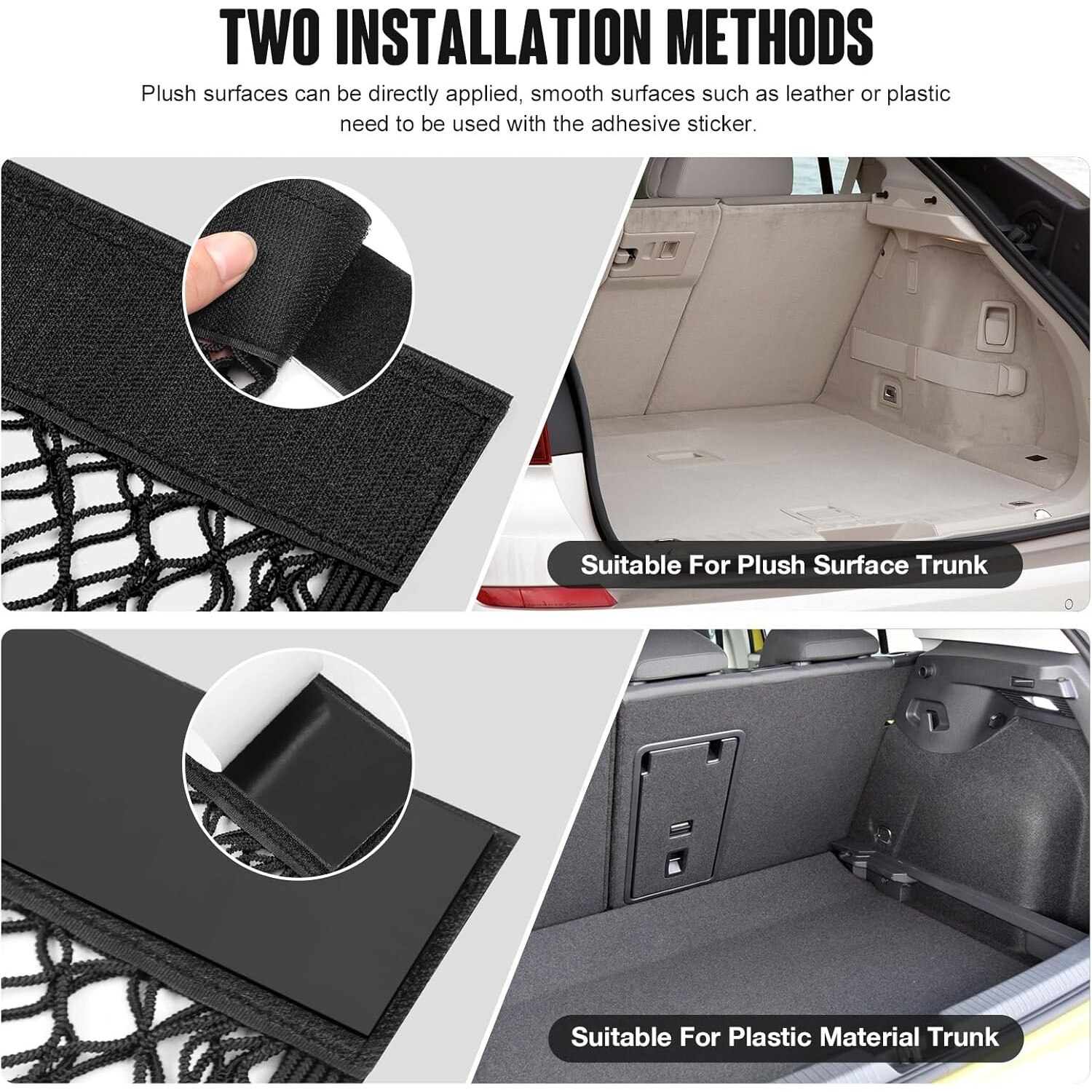 Set 2 Plasa elastica, organizator portbagaj tip buzunar, 40x25cm, Vine ...
