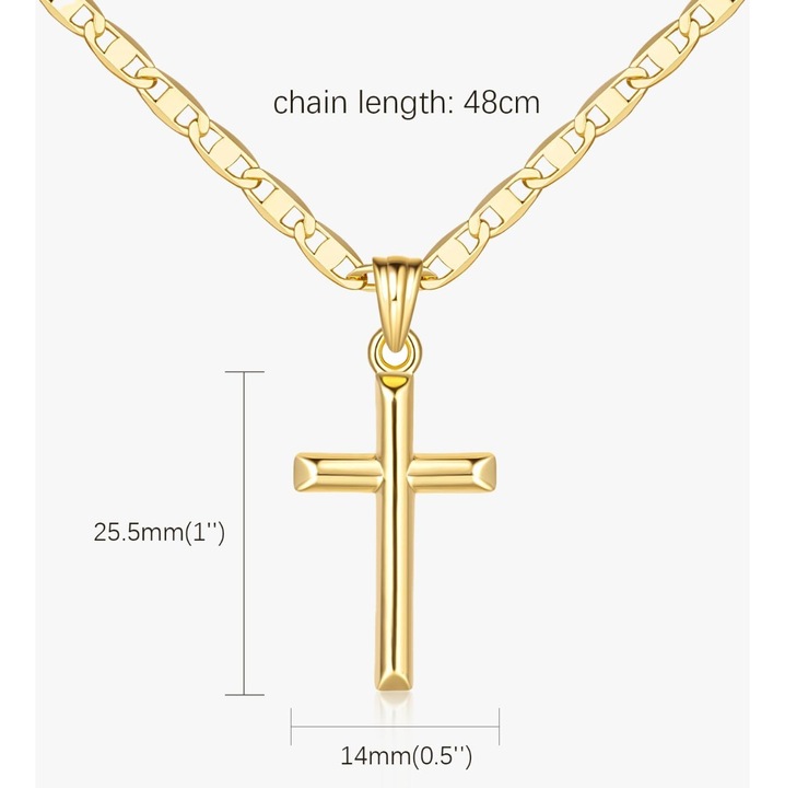 Colier Lant Cu Pandant Cruce aur 14k cu pandantiv cruce simpla colier ...