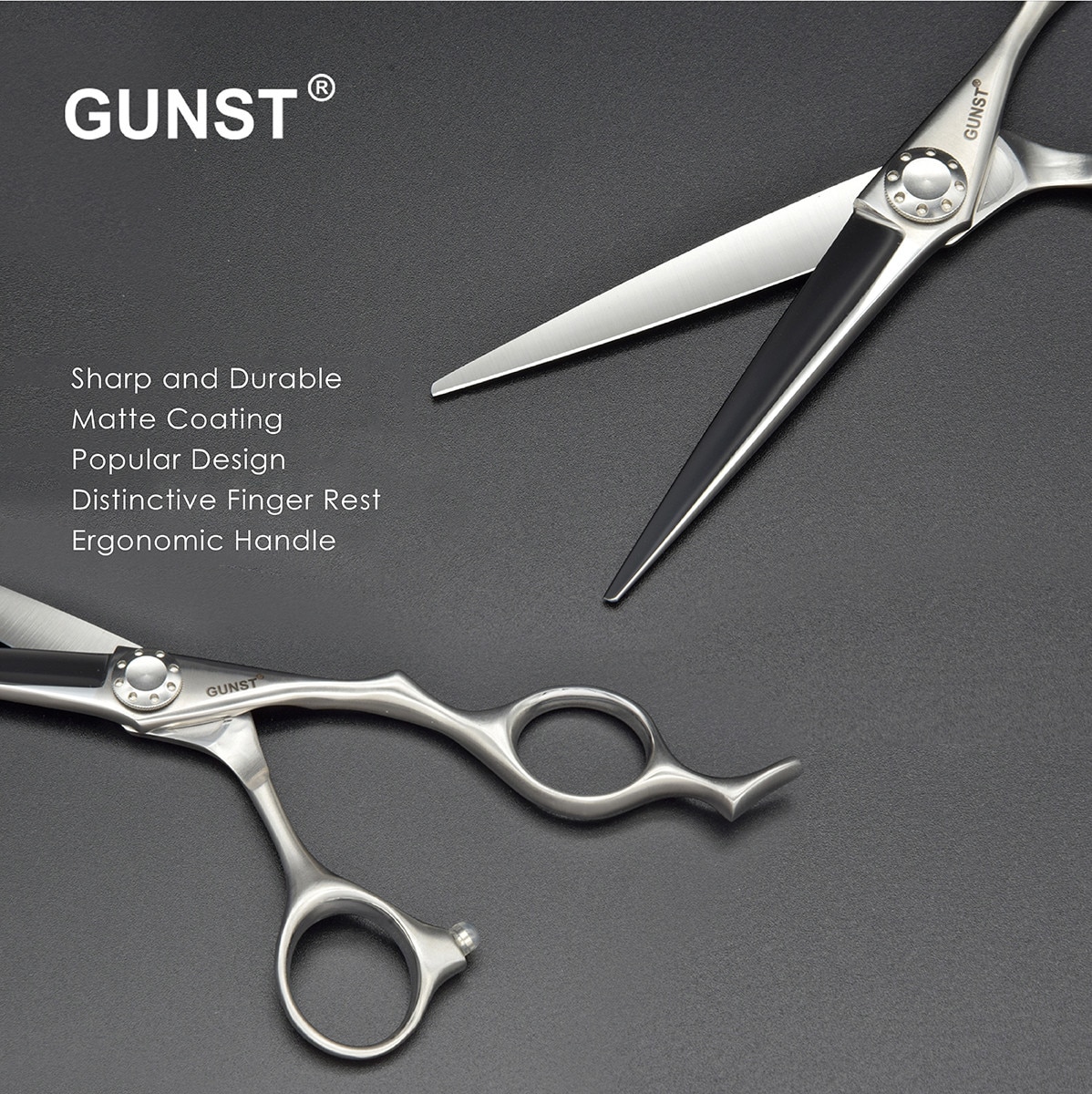 Foarfeca tuns GUNST, Lame Ascutite, Argintiu mat, 6, 0 Inches - eMAG.ro