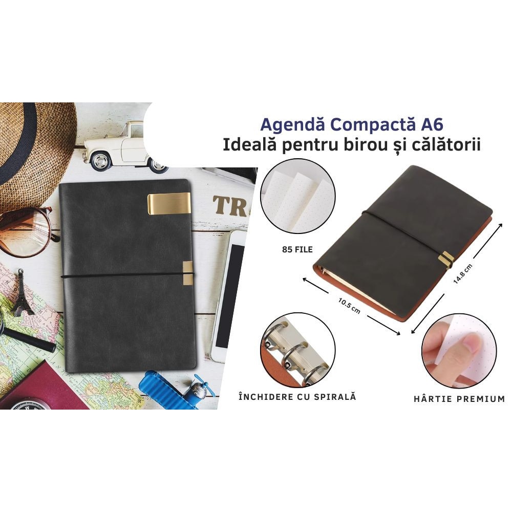 Set Cadou Barbati Giftry® – 5 Produse Premium: Termos Inox, Agenda A6 ...