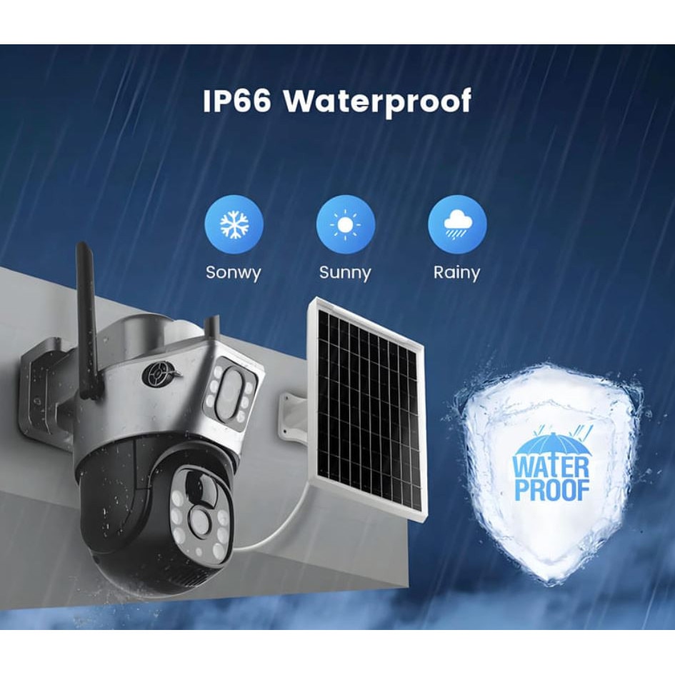 Camera Solara Smart AI V380 Pro Supraveghere Video 4G SIM Panou Solar Maxi Dual Lens 4k 8MP ...
