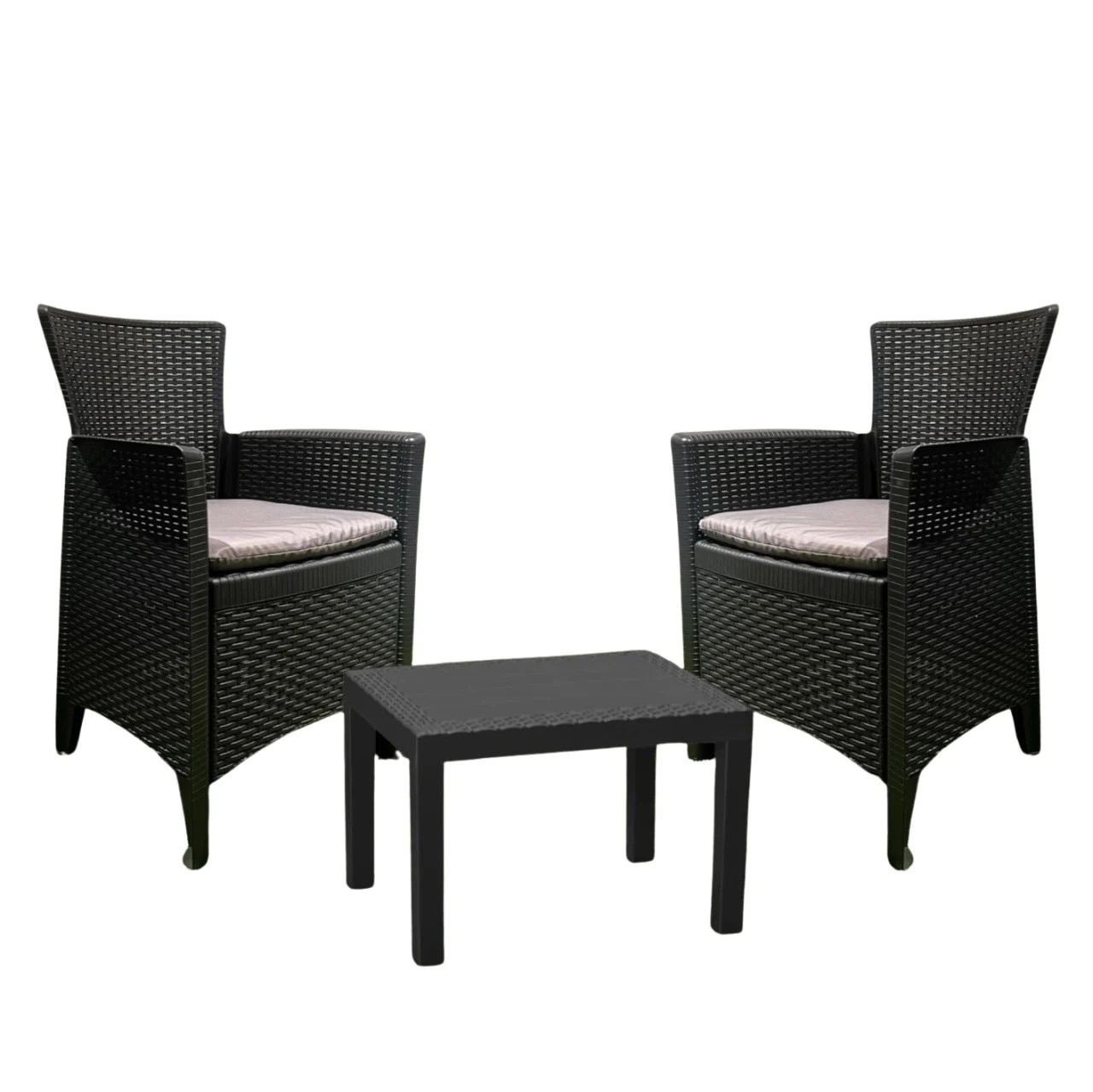 Set mobilier de gradina - terasa cu 2 fotolii cu perne si masa, aspect ...