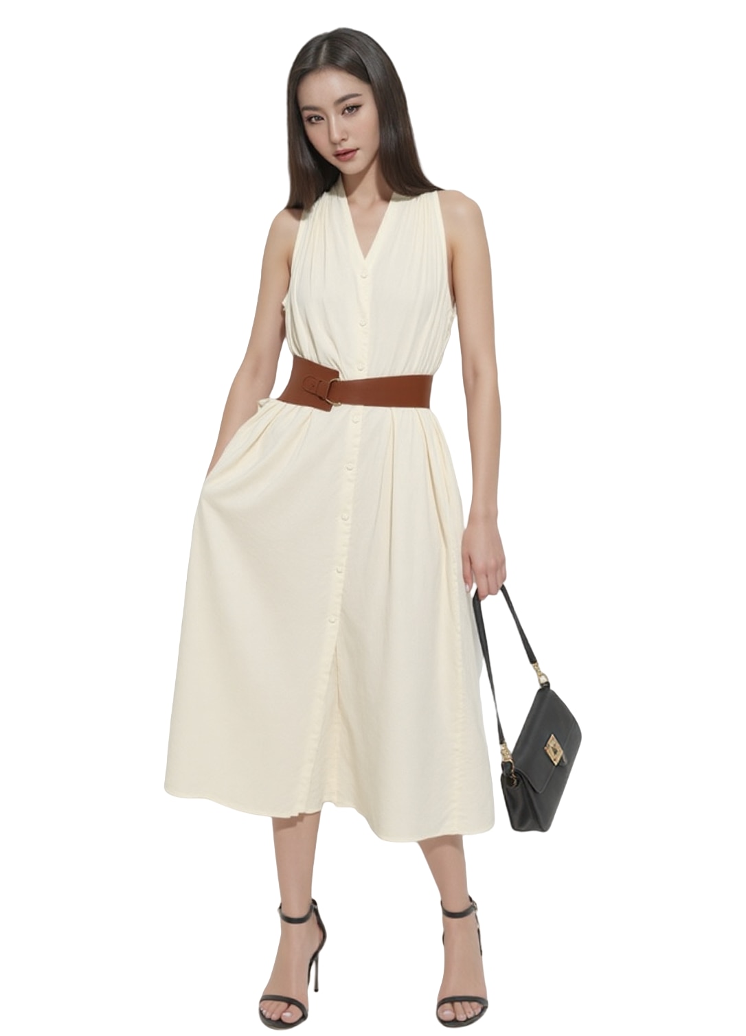 Rochie single-breasted halter, marime L - eMAG.ro