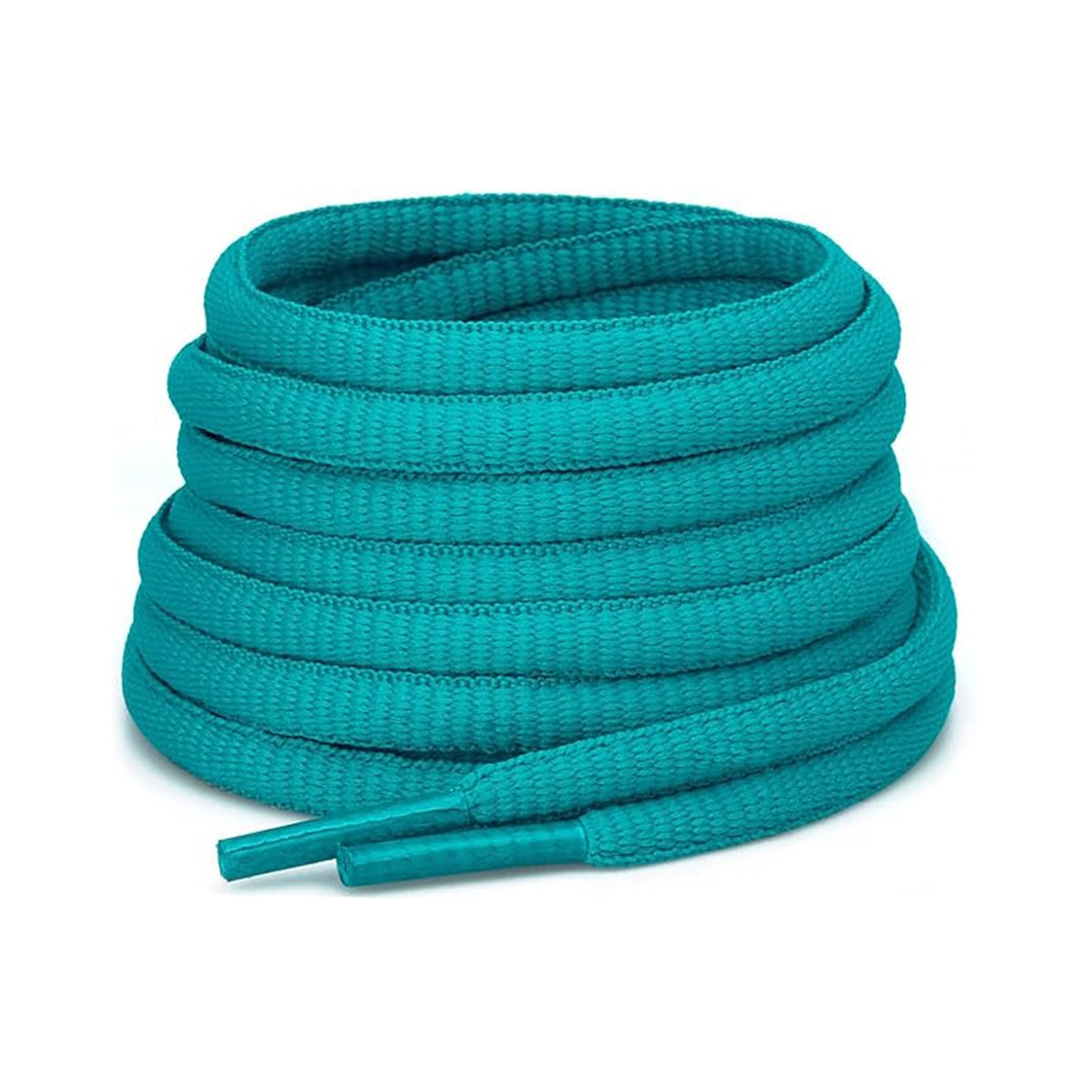 Set de 2 sireturi din bumbac, 120 cm, rotunde, culoare albastru smarald ...