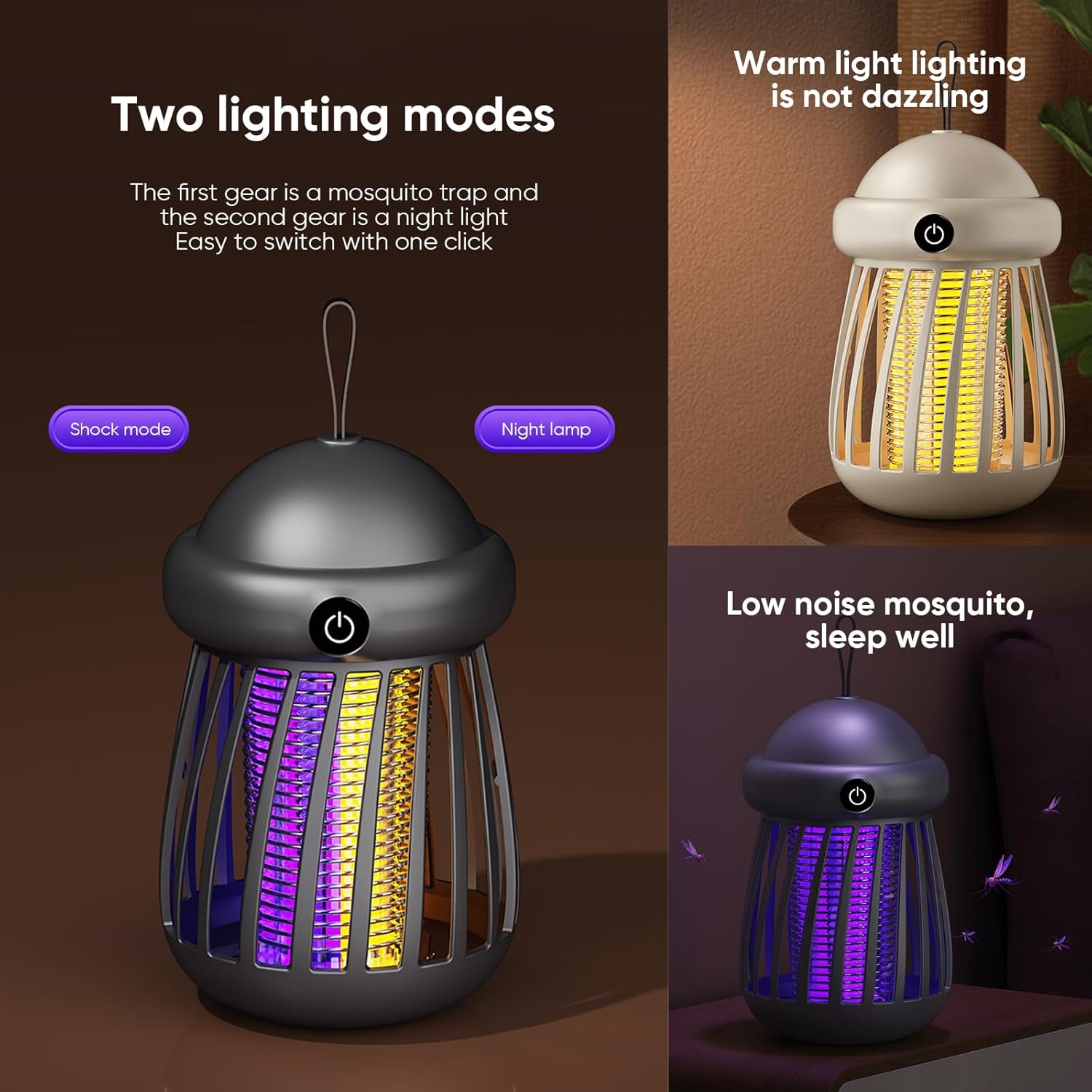 Lampa anti insecte UV, OEMG®, antitantari, anti molii, 360° radiatie ...