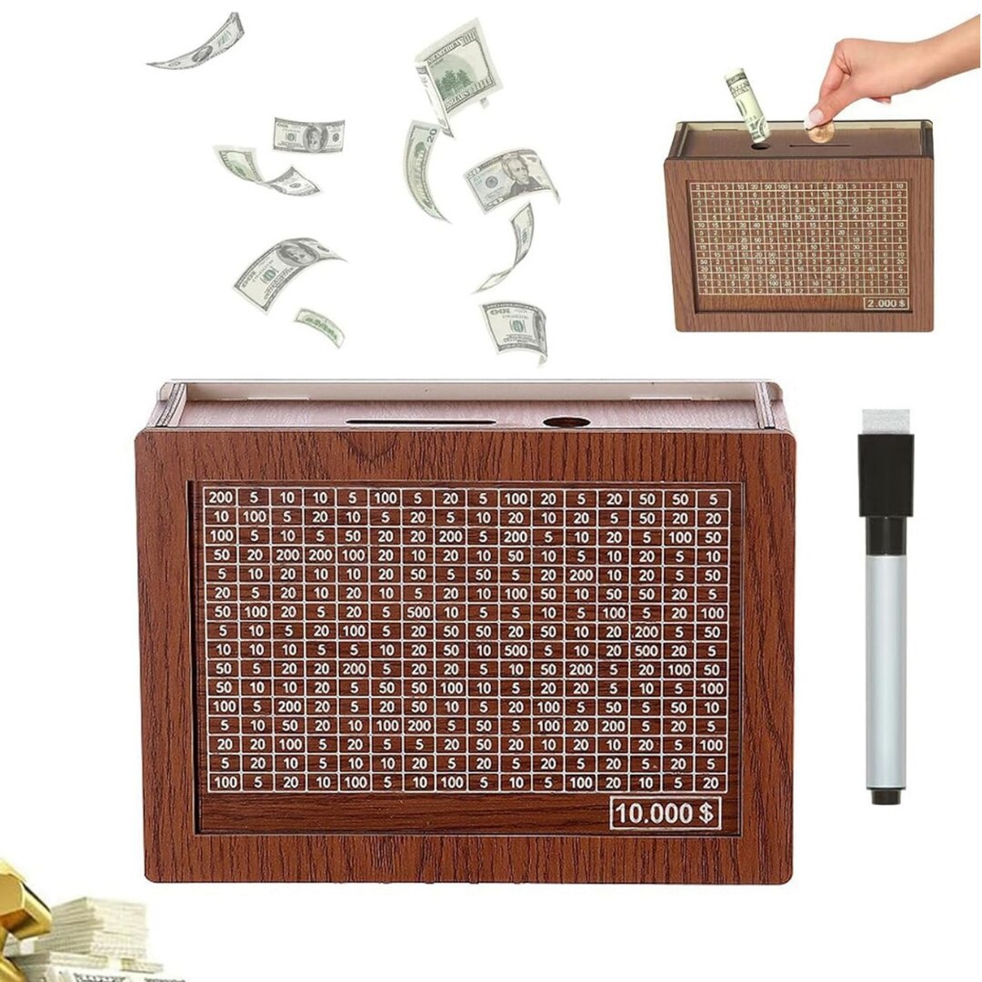 Cufar lemn Macvi® economii copii 22x14 cm design decorativ educativ ...