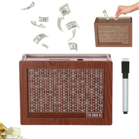 Cufar lemn Macvi® economii copii 22x14 cm design decorativ educativ ...