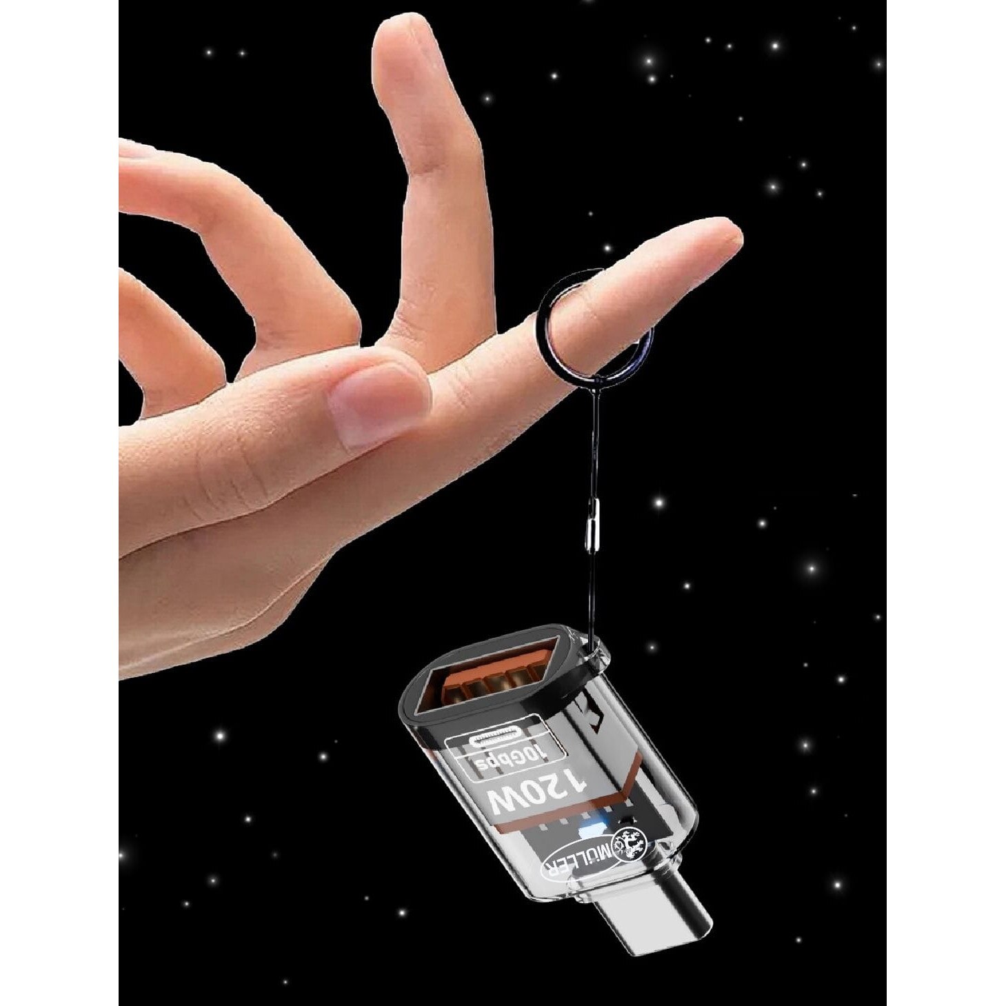 Adaptor Müller® USB 3.2 la USB-C, OTG, viteza 10 Gbps, incarcare 120W ...