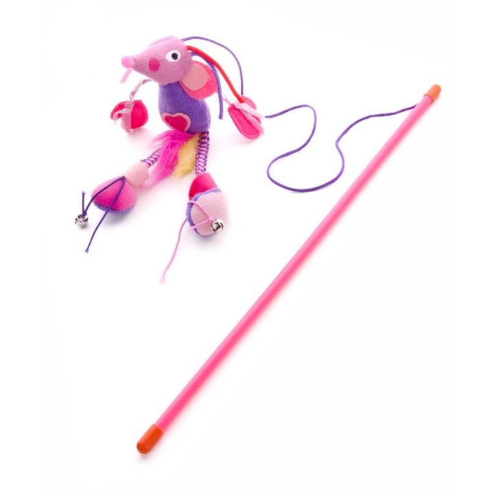 Jucarie Interactiva pentru Pisici: Undita cu Soricel de Plus si ...